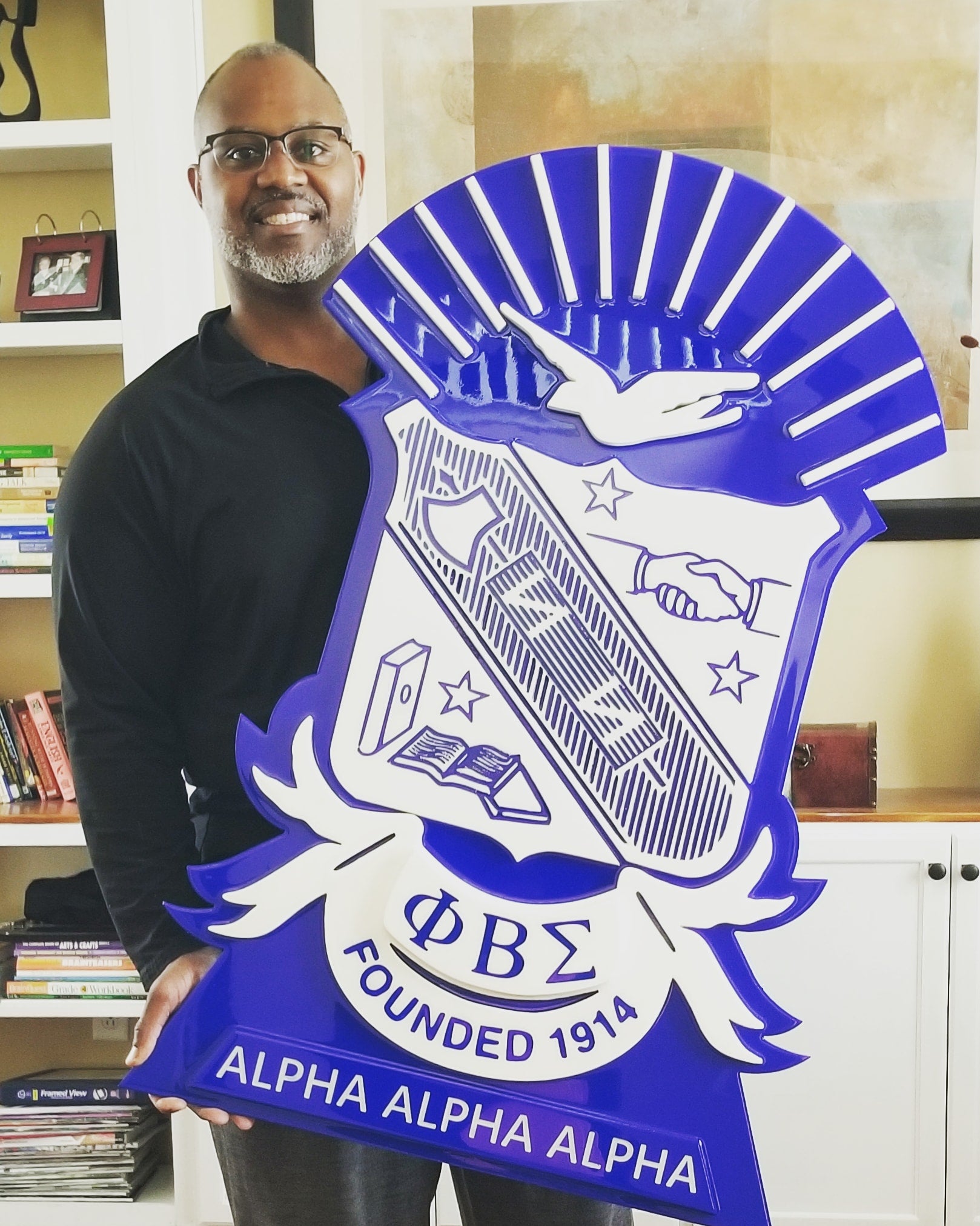 36" Phi Beta Sigma Chapter Shield | Turn 2 Wood LLC